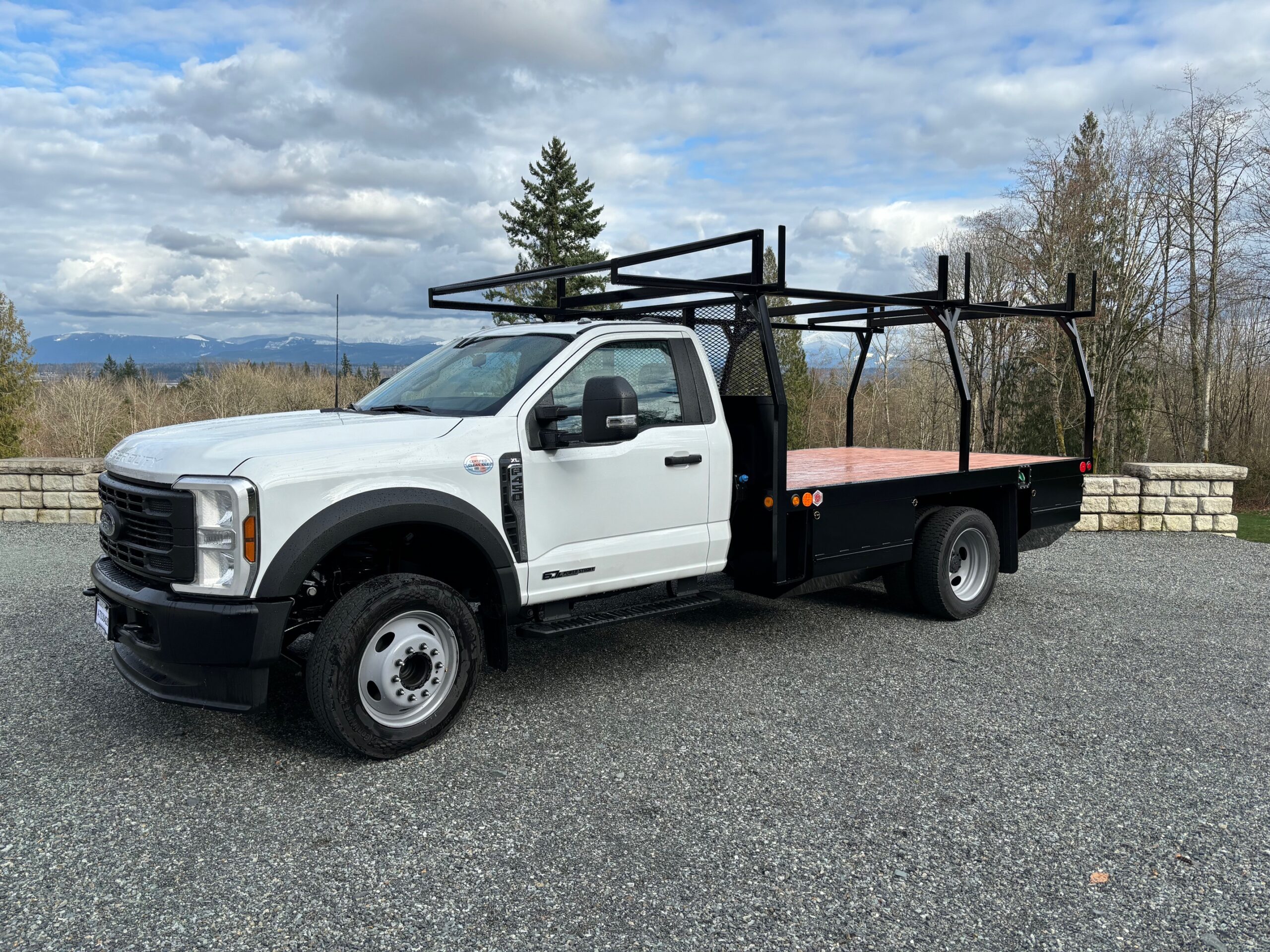 Custom flatbed with forkliftable rack and side boxes for Edge Concrete ...
